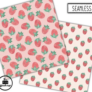 Watercolour STRAWBERRY - Digital Paper Pack - 12 Jpegs - Instant ...