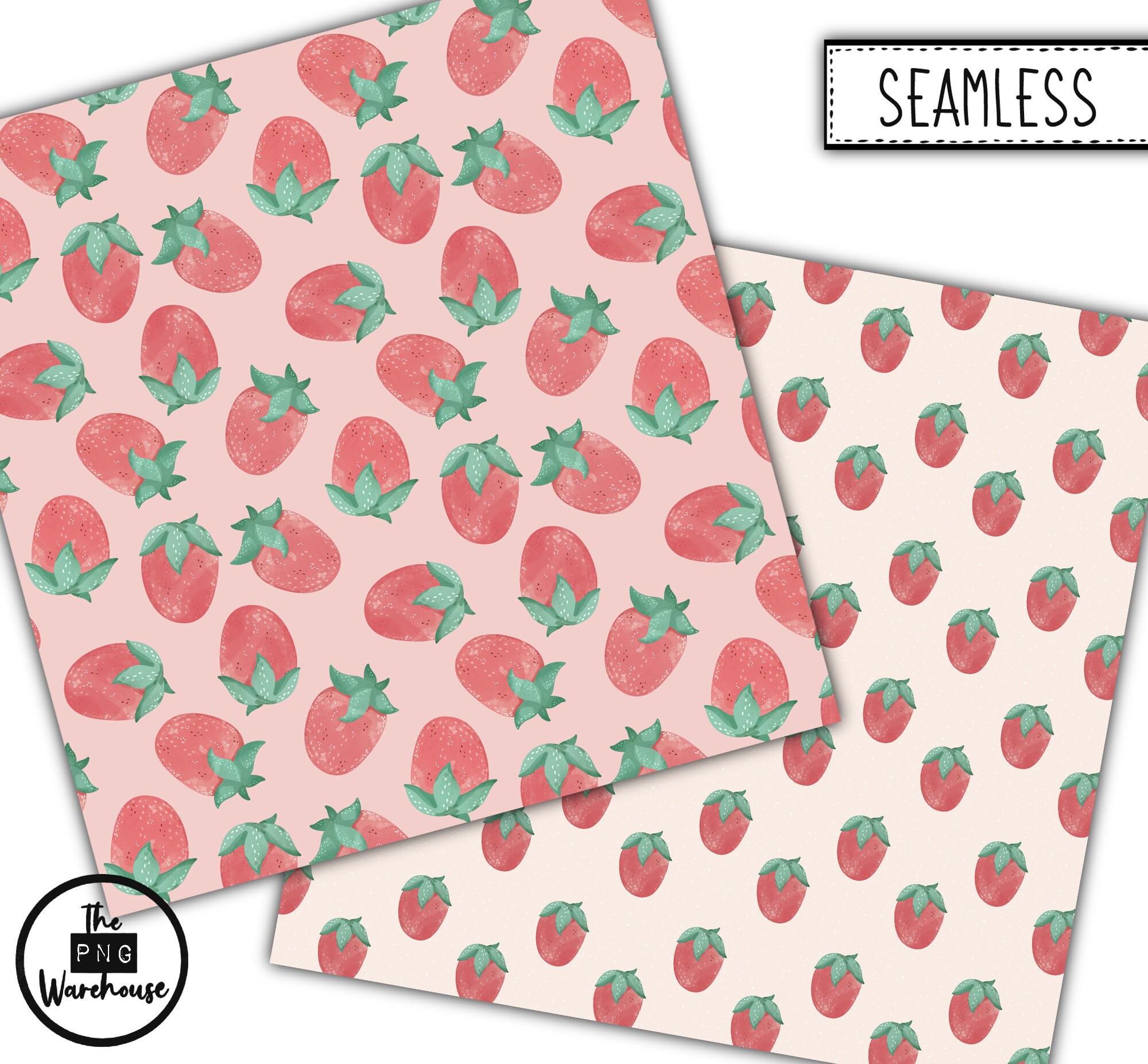 Watercolour STRAWBERRY Digital Paper Pack 12 Jpegs | Etsy