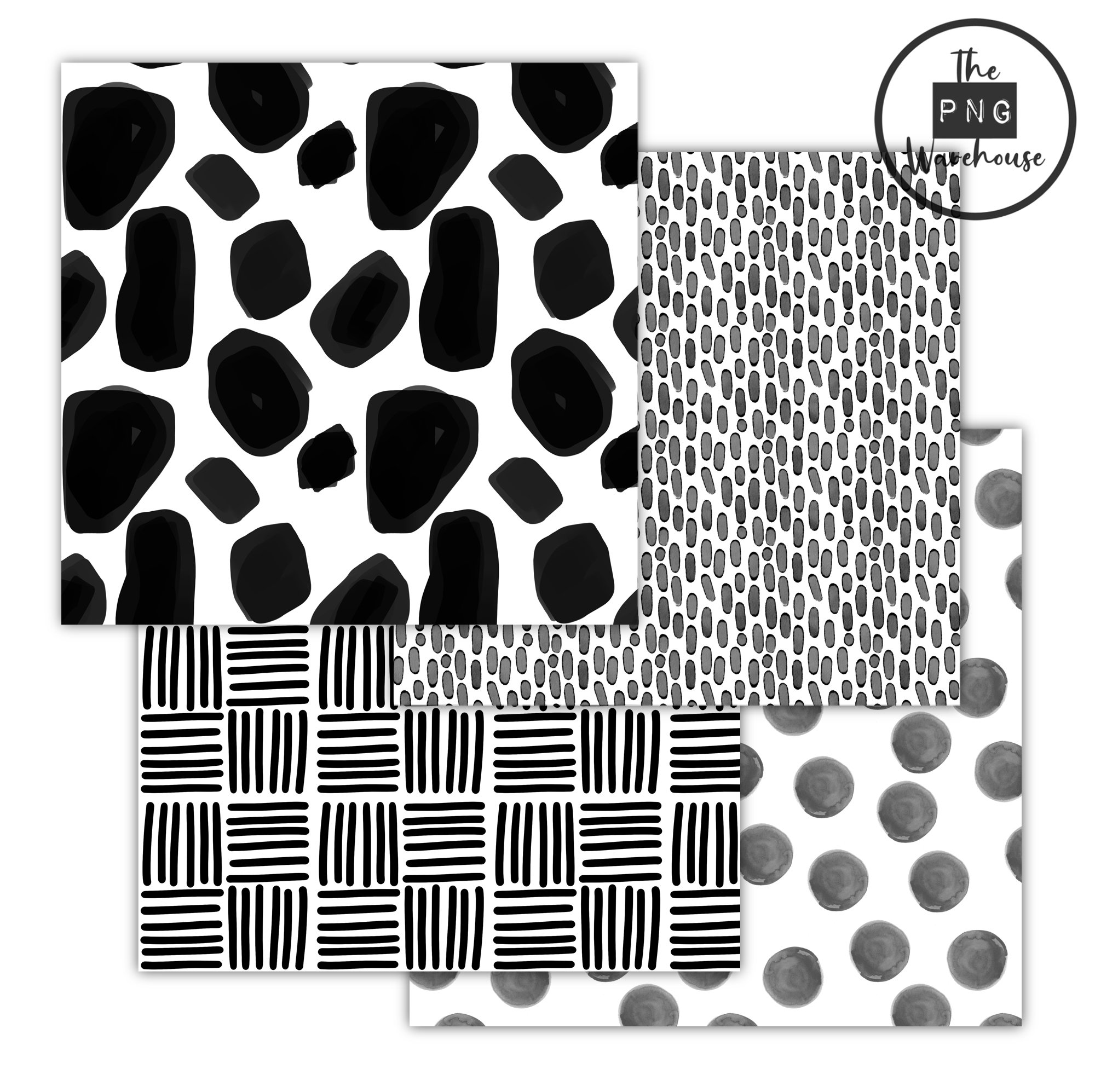 Black and White Seamless Patterns - Digital Paper Pack - 24 Jpegs ...