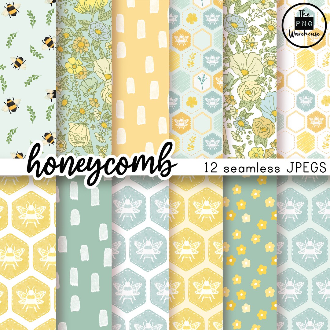 HONEY COMB - Digital Paper Pack - 12 Jpegs - Instant Download - 300dpi ...