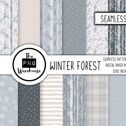 WINTER FOREST Digital Paper Pack 12 Jpegs Instant - Etsy