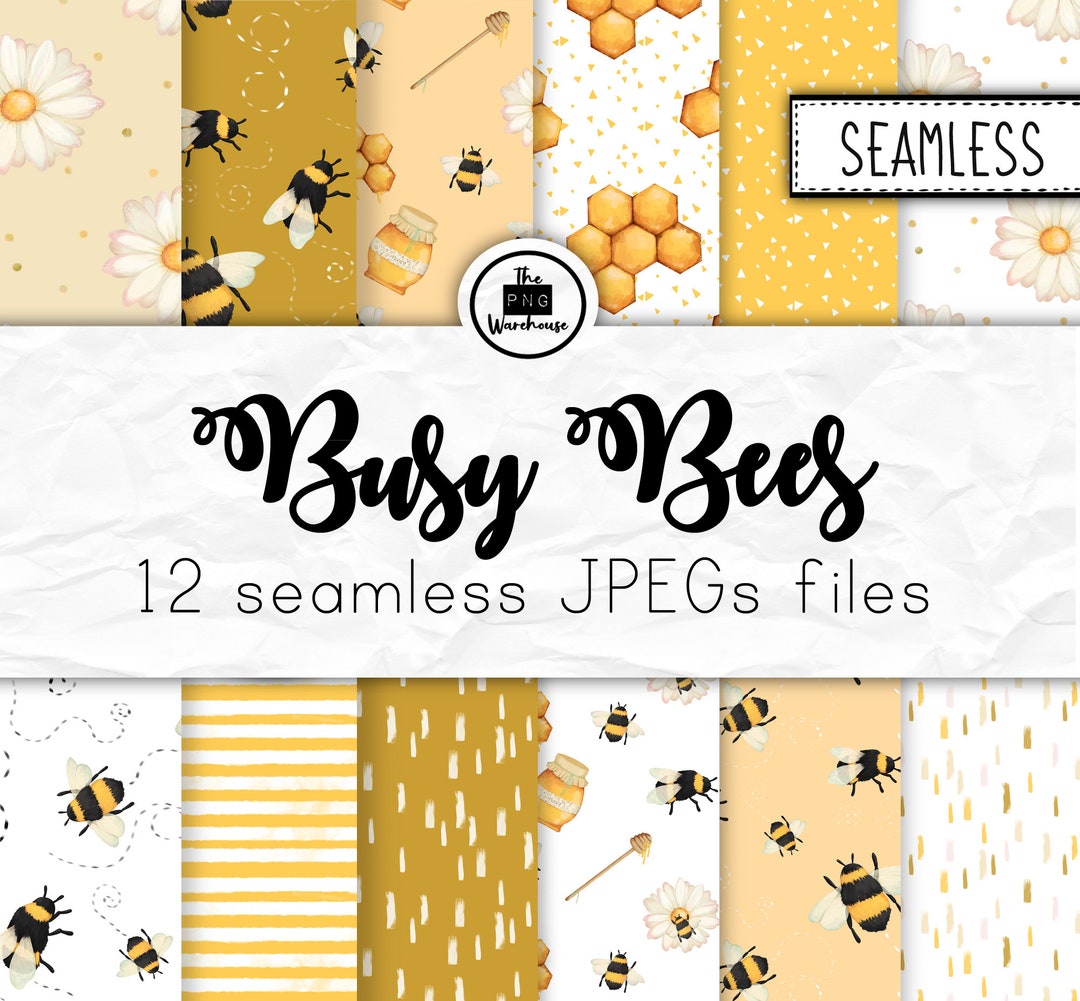 BUSY BEES Digital Paper Pack 12 Jpegs Instant Download - Etsy