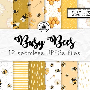 BUSY BEES Digital Paper Pack 12 Jpegs Instant Download - Etsy