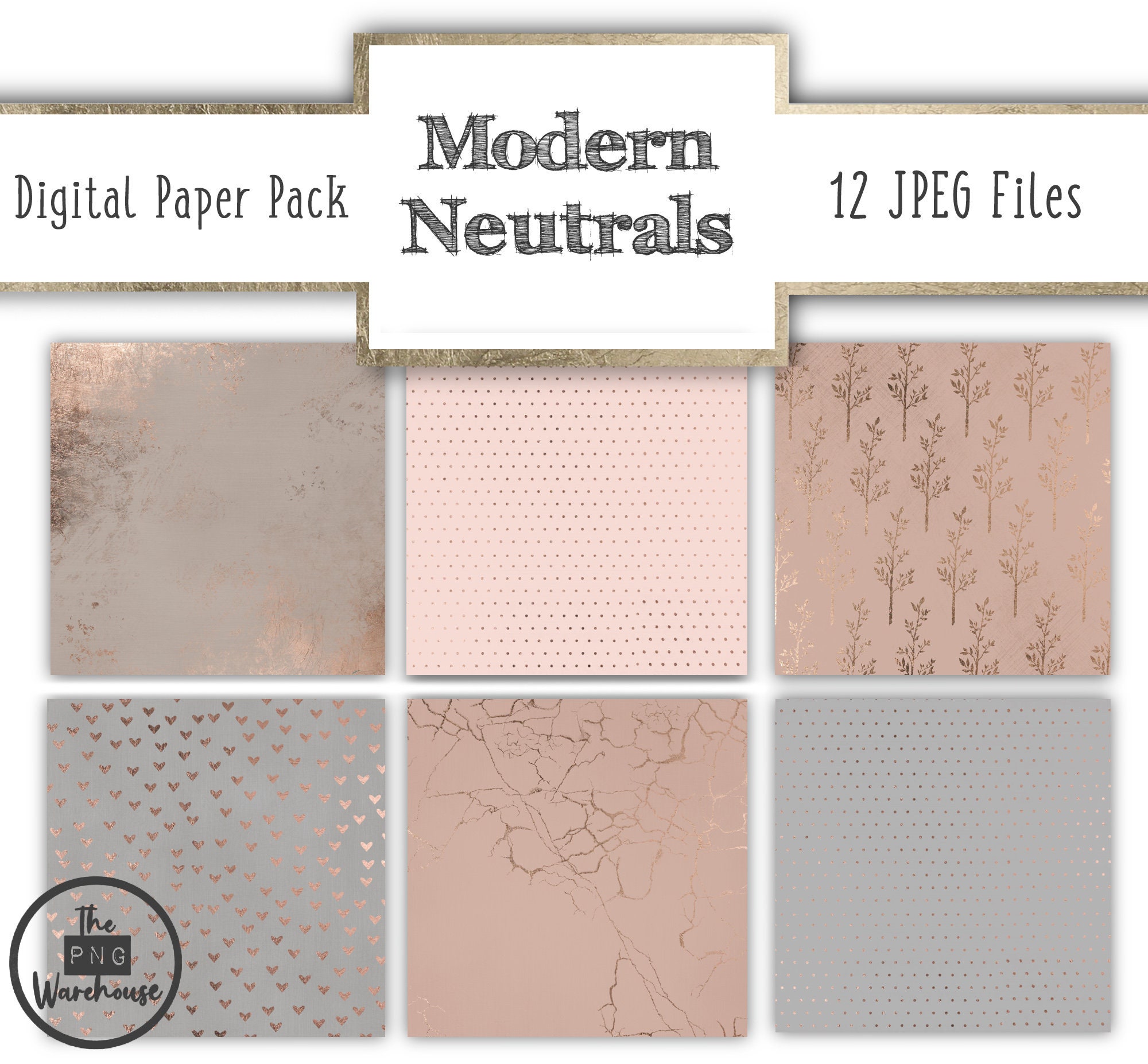 MODERN NEUTRALS - Digital Paper Pack - 12 Jpegs - Instant Download ...