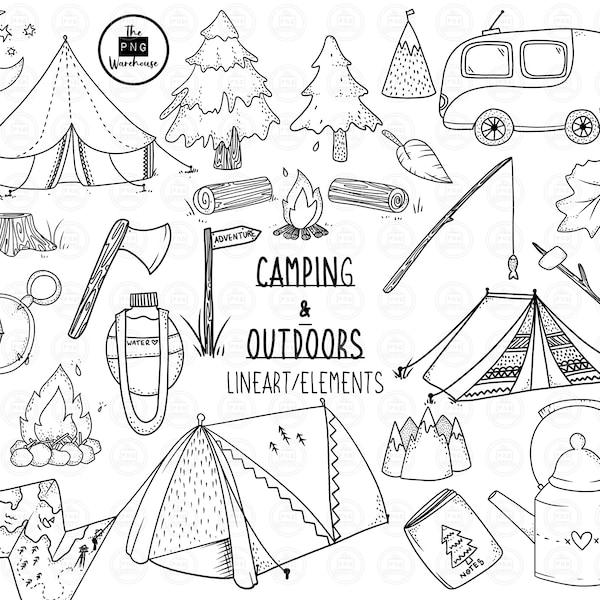 Camping Clip Art - Etsy