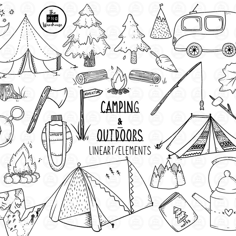 Camping Clip Art - Etsy