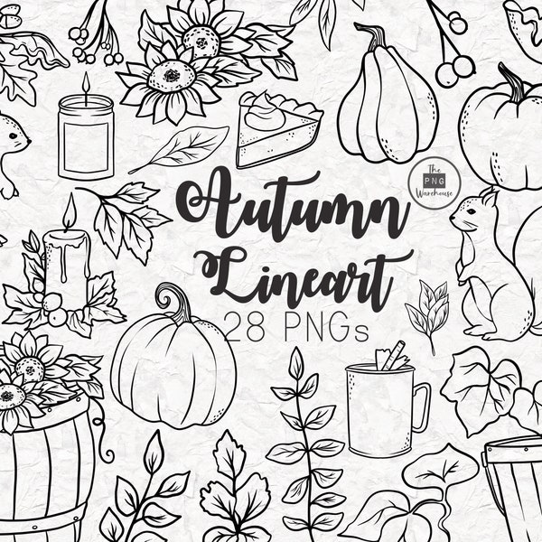 Line Art Autumn - Etsy