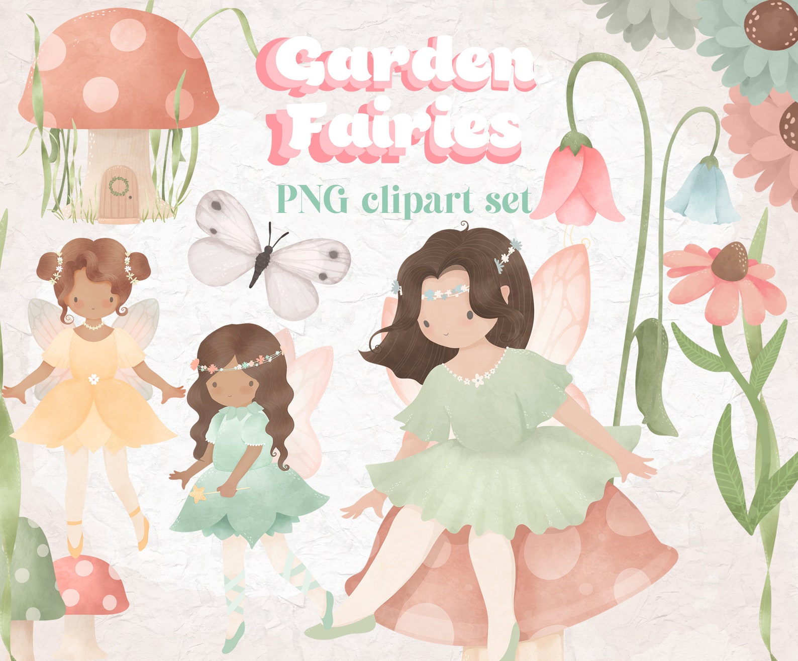 FAIRY GARDEN Clipart Pack 27 Pngs Instant Download - Etsy
