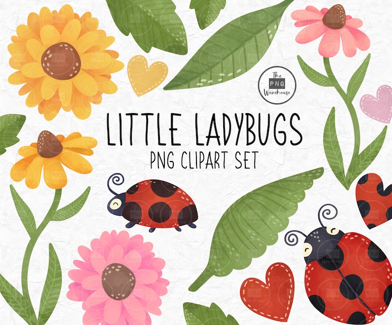 LITTLE LADYBUGS CLIPART - 14 Pngs - Instant Download - 300dpi - Clip ...