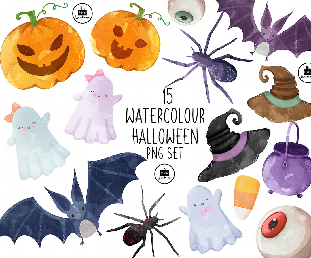 WATERCOLOR HALLOWEEN CLIPART - 15 Pngs - Instant Download - 300dpi ...