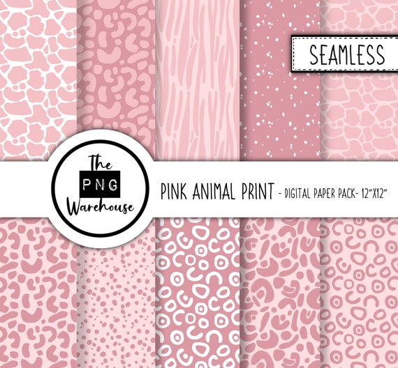 PINK ANIMAL PRINT Digital Paper Pack 10 Jpegs Instant - Etsy