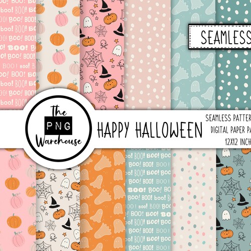 BRIGHT HALLOWEEN Digital Paper Pack 12 Jpegs Instant - Etsy