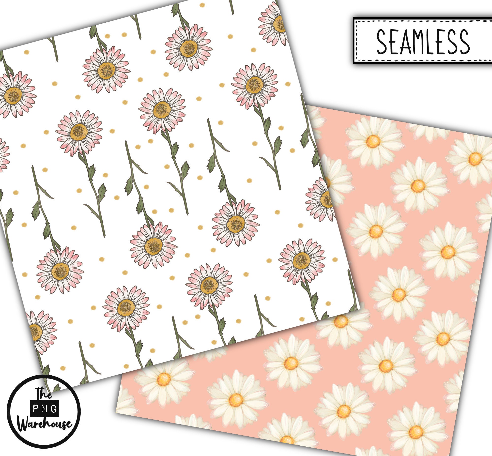 DAISIES - Digital Paper Pack - 12 Jpegs - Instant Download - 300dpi ...