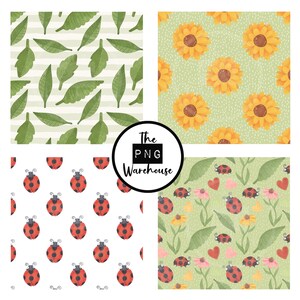 LITTLE LADYBUG PATTERNS Digital Paper Pack - 12 Jpegs - Instant ...