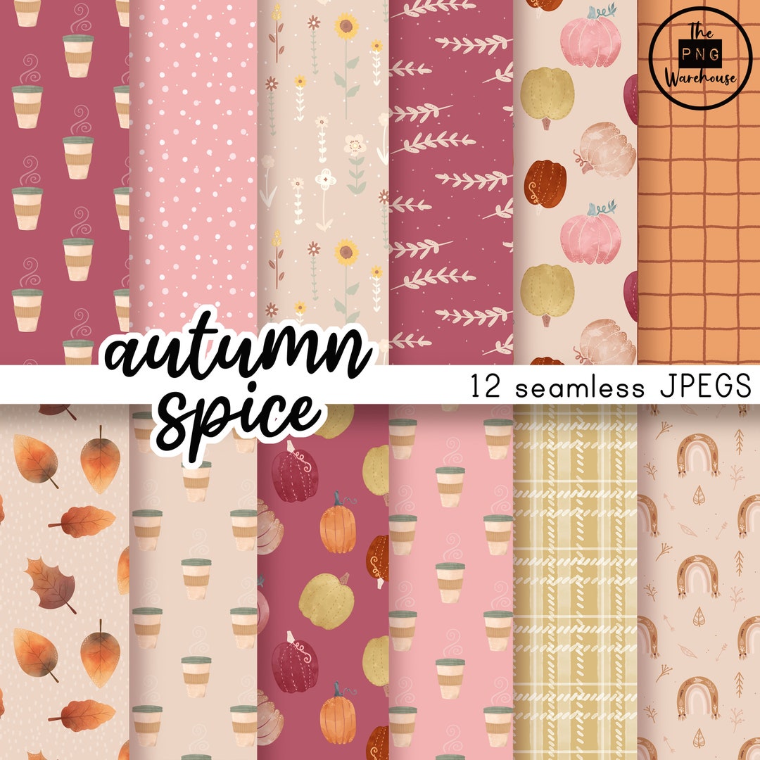 AUTUMN SPICE - Digital Paper Pack - 12 Jpegs - Instant Download ...