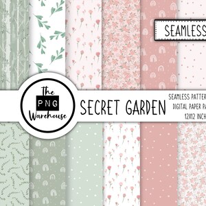 SECRET GARDEN Digital Paper Pack 12 Jpegs Instant - Etsy