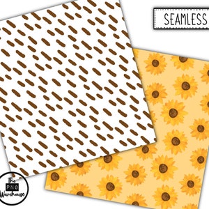 SUNFLOWERS - Digital Paper Pack - 12 Jpegs - Instant Download - 300dpi ...