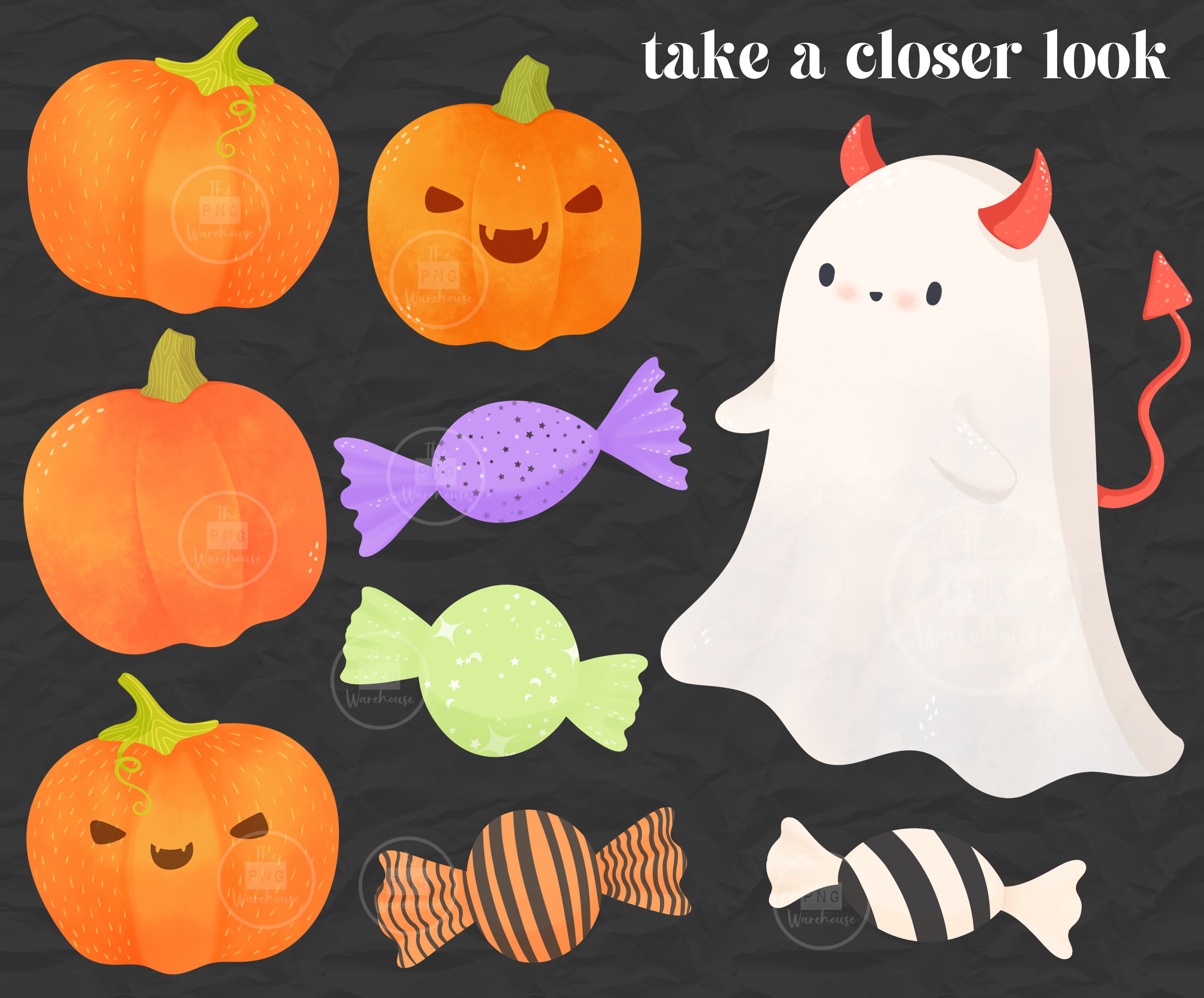 HALLOWEEN GHOSTS Clip Art 15 Pngs Instant Download - Etsy