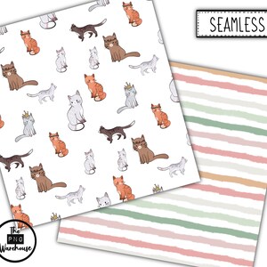 CUTE CATS - Digital Paper Pack - 12 Jpegs - Instant Download - 300dpi ...