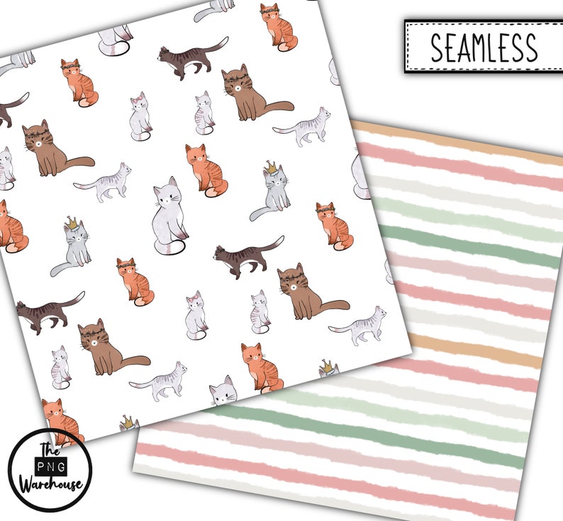 CUTE CATS Digital Paper Pack 12 Jpegs Instant Download - Etsy