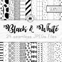 Hand Drawn Doodle Digital Paper. Black & White Geometric Doodle ...
