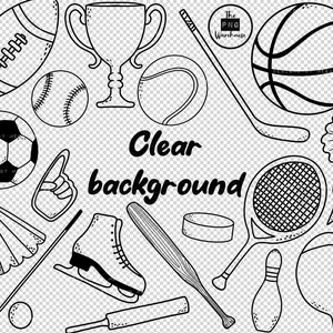 SPORTS Lineart Elements - 20 Png Clip Art Designs - Instant Download ...