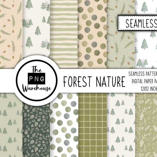 WINTER FOREST Digital Paper Pack 12 Jpegs Instant - Etsy