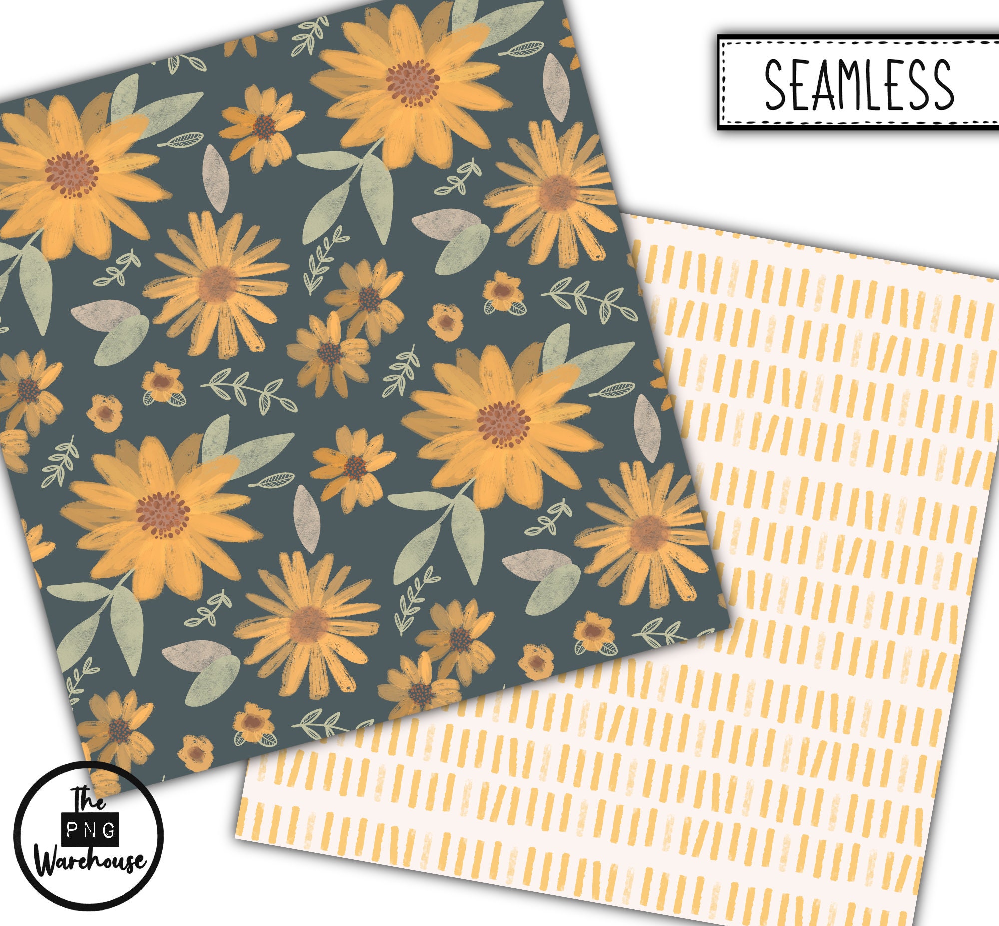 SUNFLOWERS Digital Paper Pack 12 Jpegs Instant Download - Etsy
