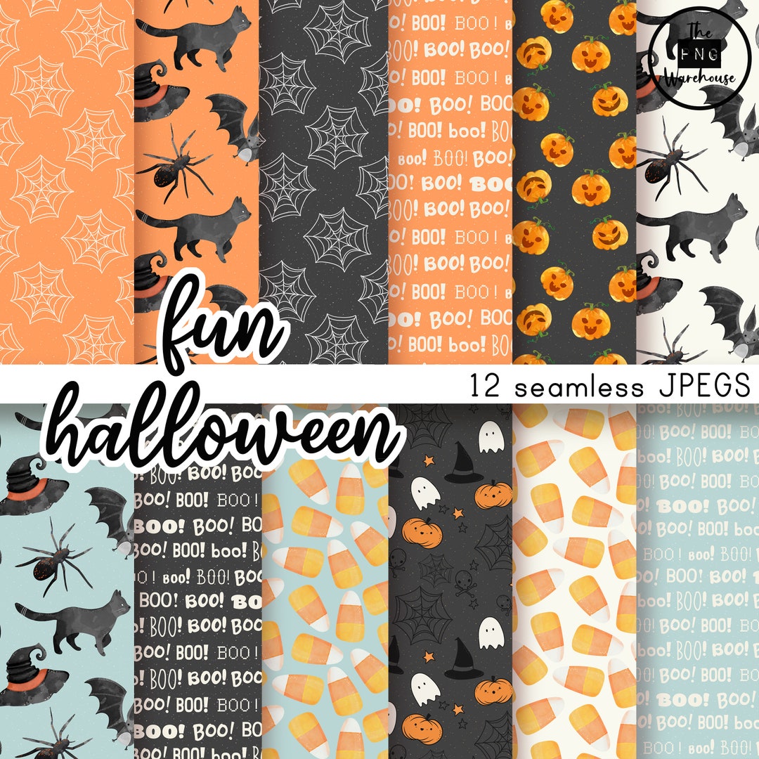 FUN HALLOWEEN - Digital Paper Pack - 12 Jpegs - Instant Download ...