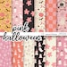 PINK HALLOWEEN PATTERNS Digital Paper Pack - 12 Jpegs - Instant ...