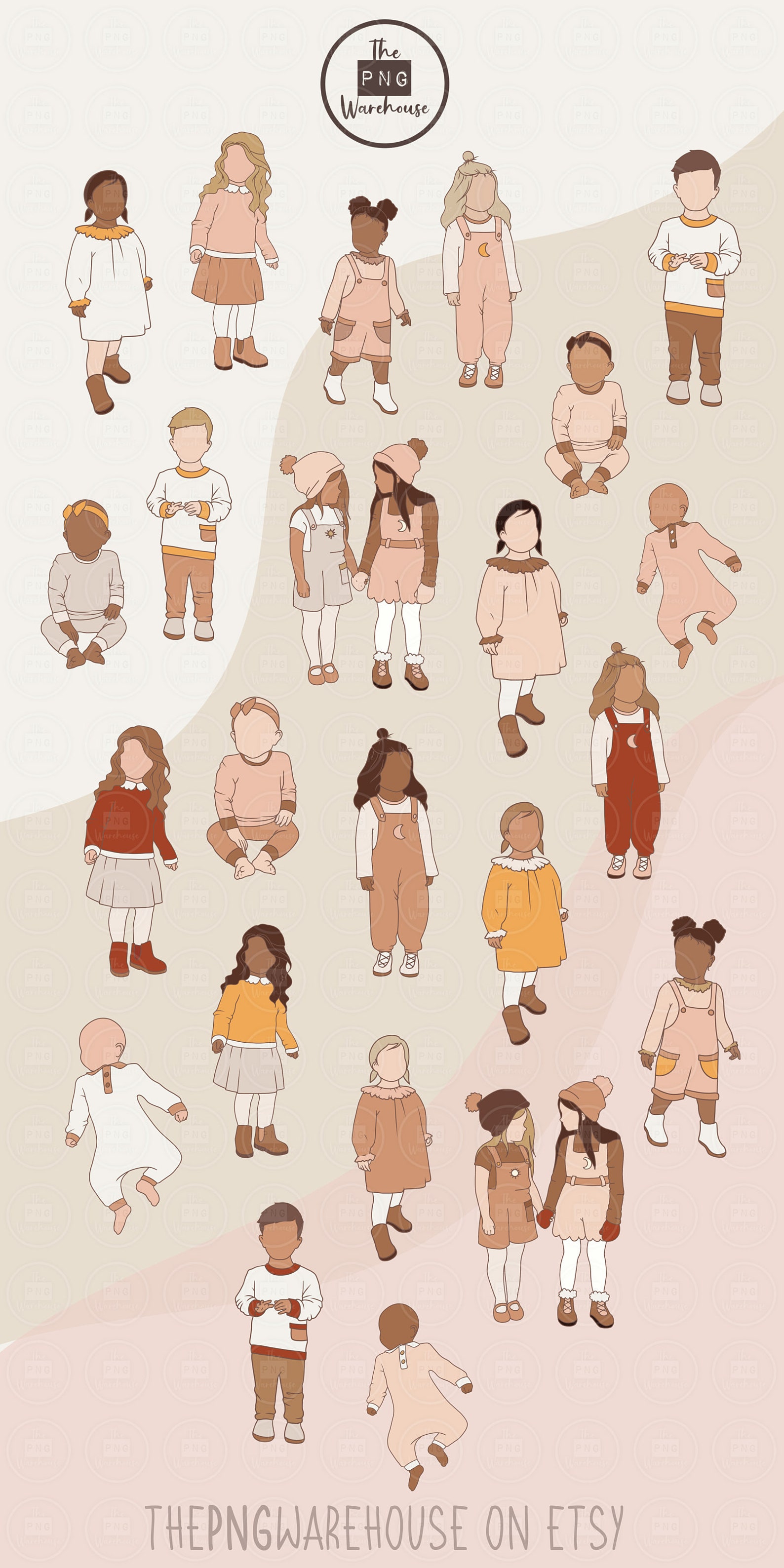 Modern BOHO Children Clipart - 23 Pngs - Instant Download - 300dpi ...