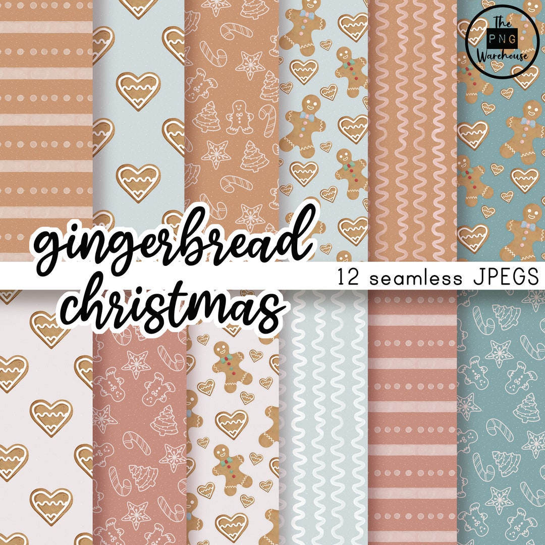 GINGERBREAD - Digital Paper Pack - 12 Jpegs - Instant Download - 300dpi ...