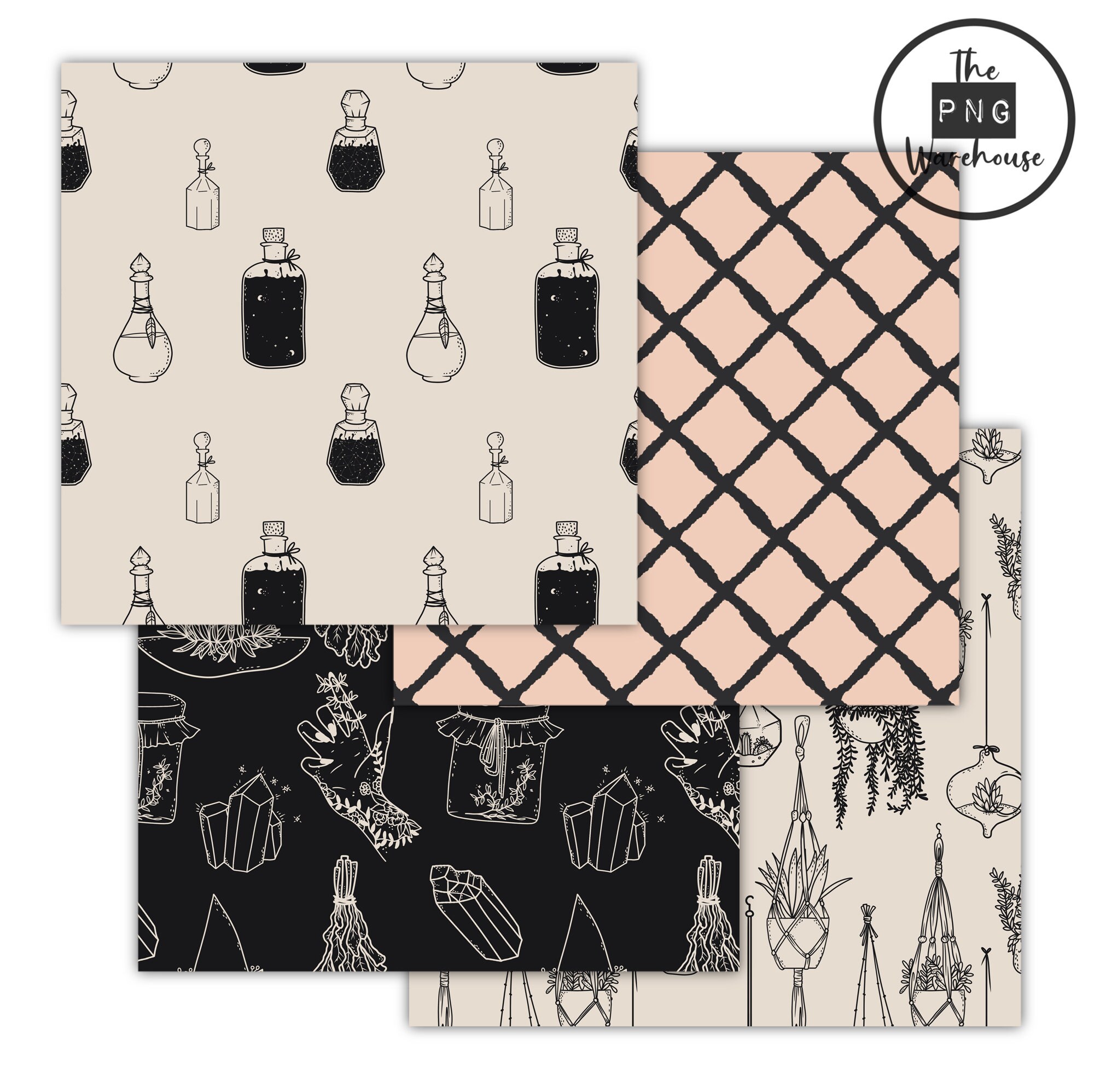 MODERN WITCH Digital Paper Pack 12 Jpegs Instant - Etsy