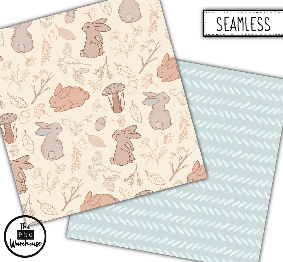 LITTLE RABBITS Seamless Digital Paper Pack 12 Jpegs - Etsy