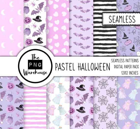 PASTEL HALLOWEEN Digital Paper Pack 12 Jpegs Instant - Etsy