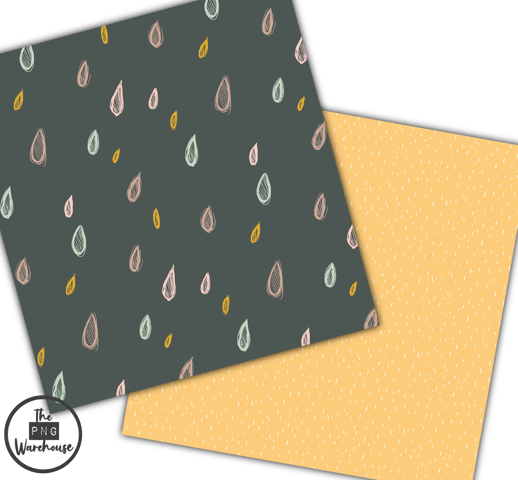 RAINY DAY - Seamless Digital Paper Pack - 12 Jpegs - Instant Download ...