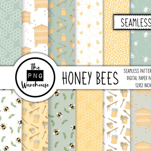 BUSY BEES Digital Paper Pack 12 Jpegs Instant Download - Etsy
