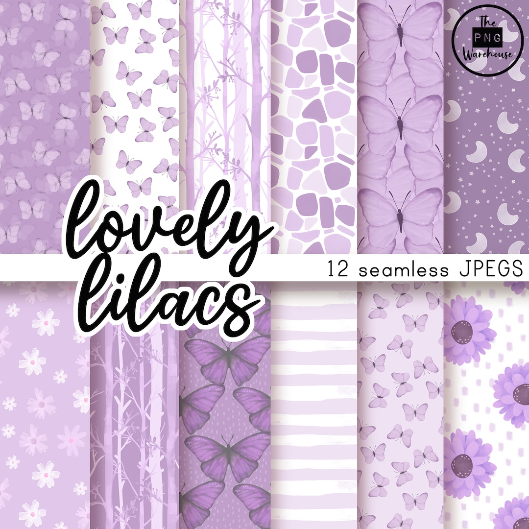 LOVELY LILACS - Digital Paper Pack - 12 Jpegs - Instant Download ...