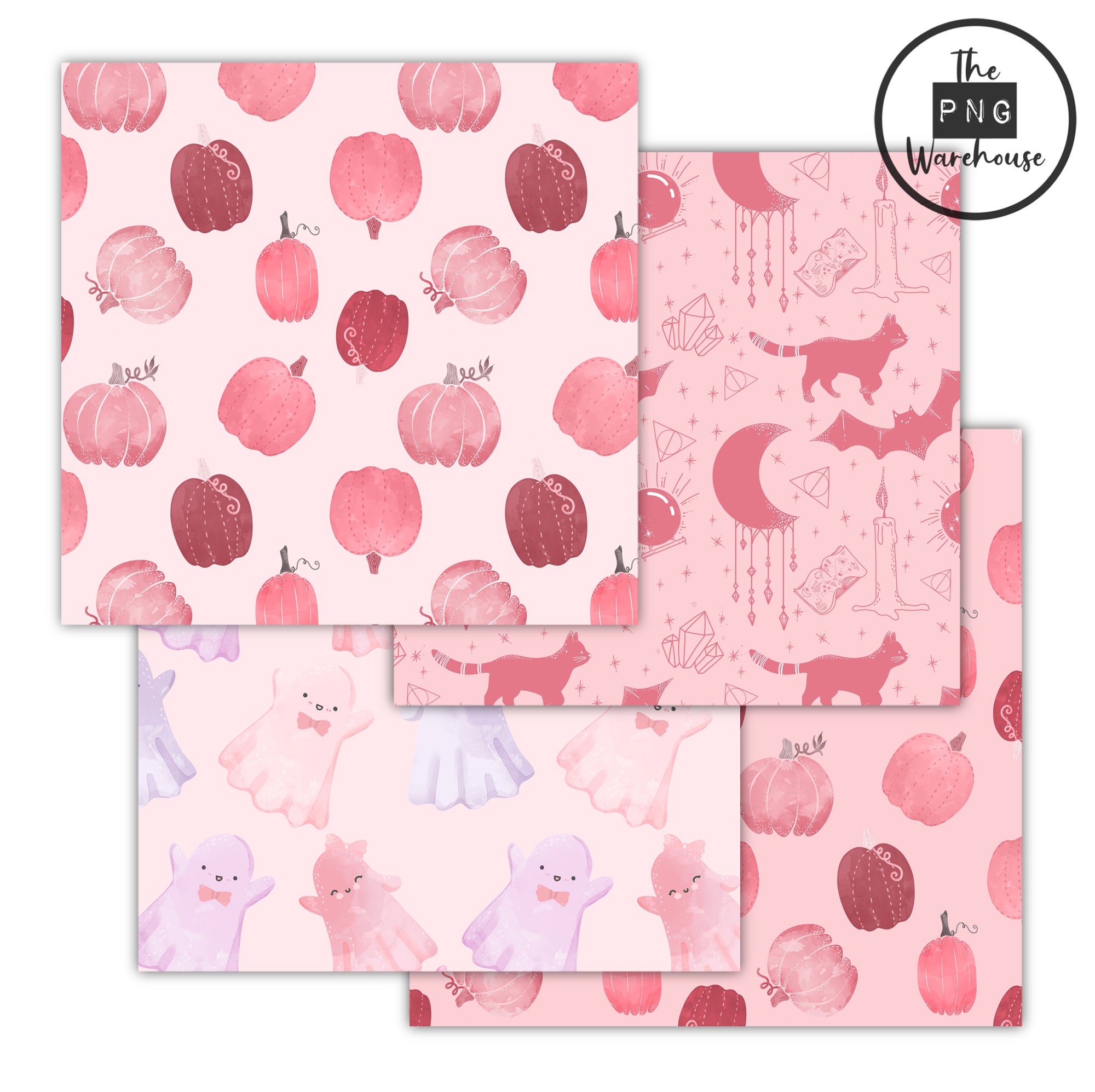 PINK HALLOWEEN Digital Paper Pack 12 Jpegs Instant - Etsy