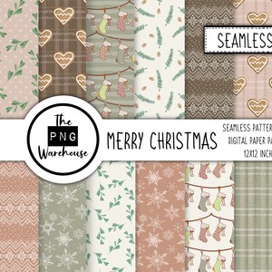 MERRY CHRISTMAS Digital Paper Pack 12 Jpegs Instant - Etsy