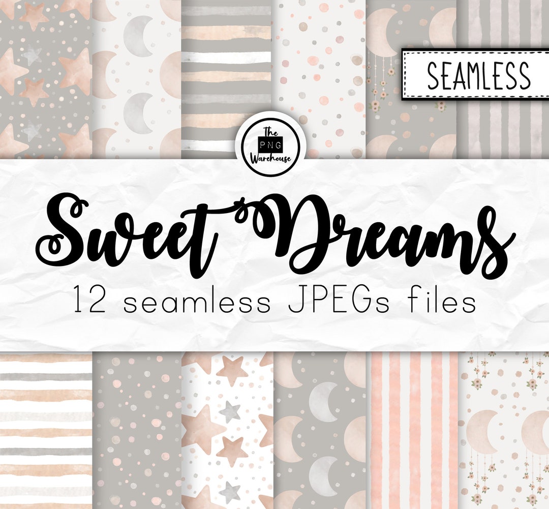 WATERCOLOUR SWEET DREAMS Seamless Digital Paper Pack 12 - Etsy UK