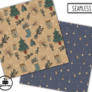 VINTAGE CHRISTMAS - Digital Paper Pack - 12 Jpegs Instant Download ...