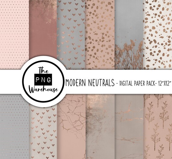 MODERN NEUTRALS Digital Paper Pack 12 Jpegs Instant | Etsy