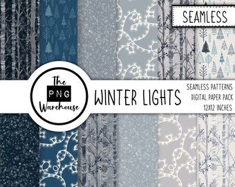 Christmas Lights Digital Paper - Etsy