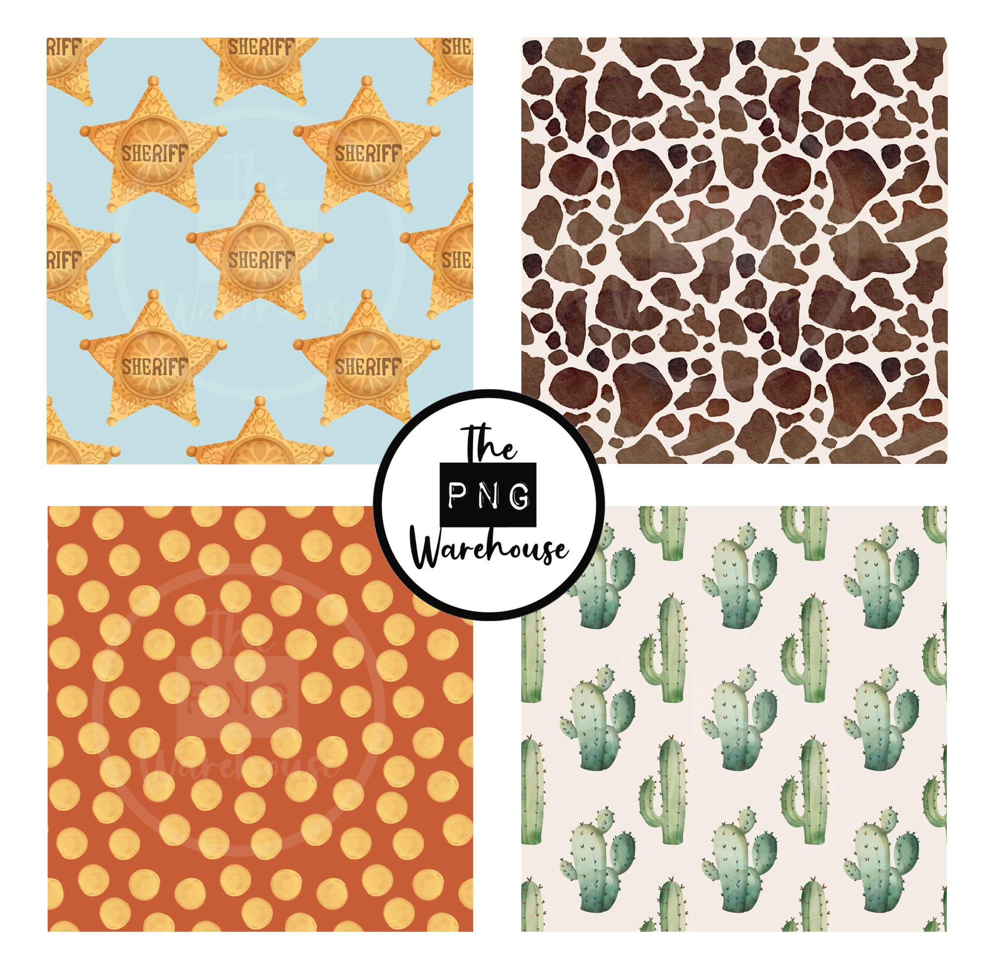 WILD WEST PATTERNS - Seamless Pattern Pack - 12 Jpegs - Instant ...