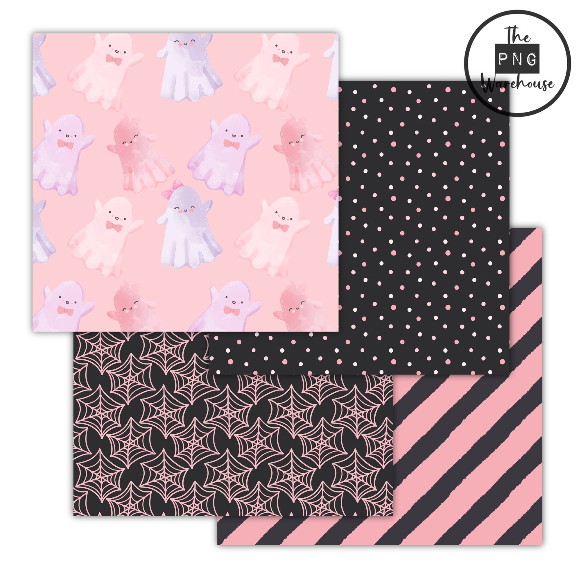 PINK HALLOWEEN Digital Paper Pack 12 Jpegs Instant - Etsy