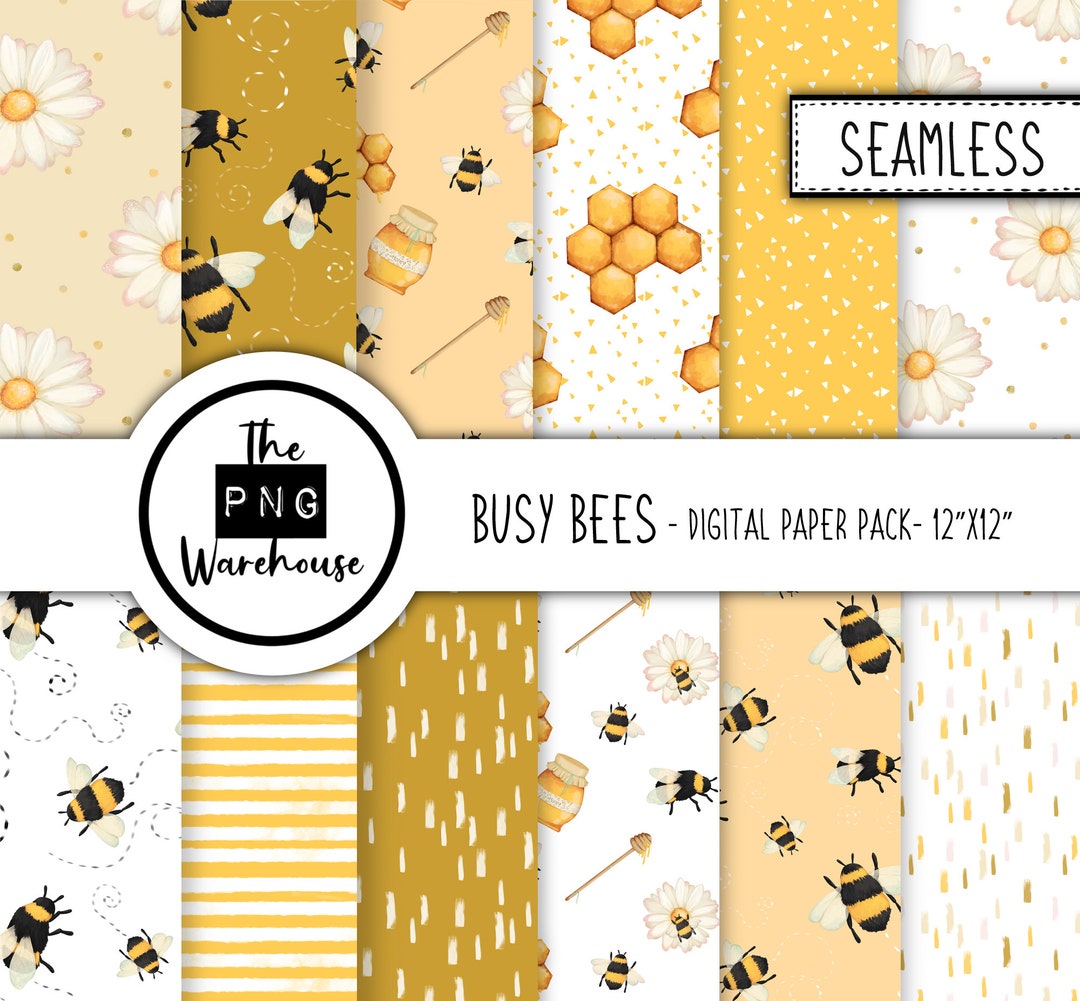 BUSY BEES Digital Paper Pack 12 Jpegs Instant Download - Etsy