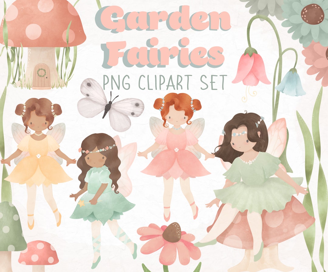 FAIRY GARDEN Clipart Pack - 27 Pngs - Instant Download - 300dpi - Clip ...