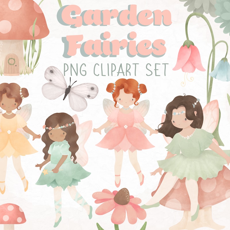 Fairy Garden Clipart - Etsy