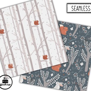SCANDI FOREST - Seamless Digital Paper Pack - 12 Jpegs - Instant ...